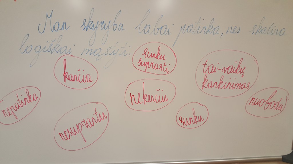 vienarūšės sakinio dalys – korsigita